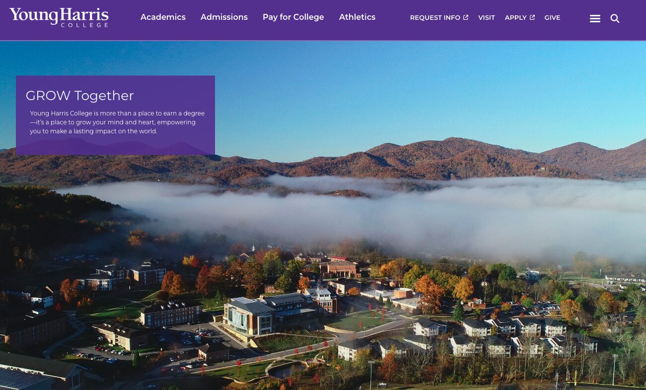 YHC website launches new look - Young Harris College